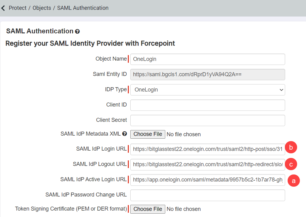 OneLogin: Configuring Forcepoint Data Security Cloud | SSE as a SAML SP